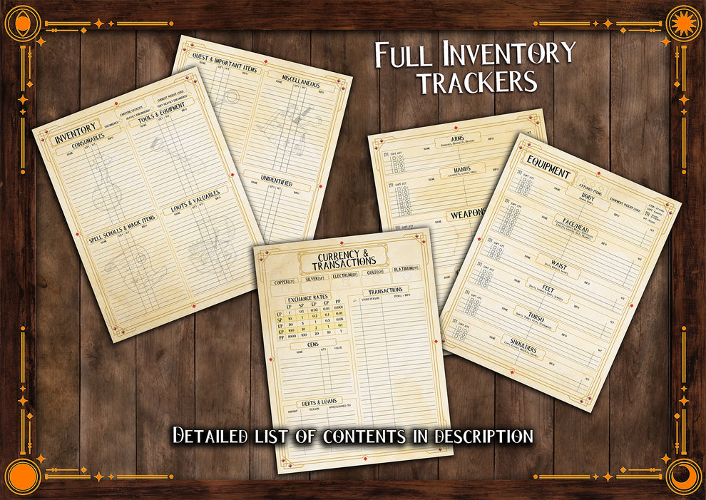 DnD Player Trackers – RPG Printables