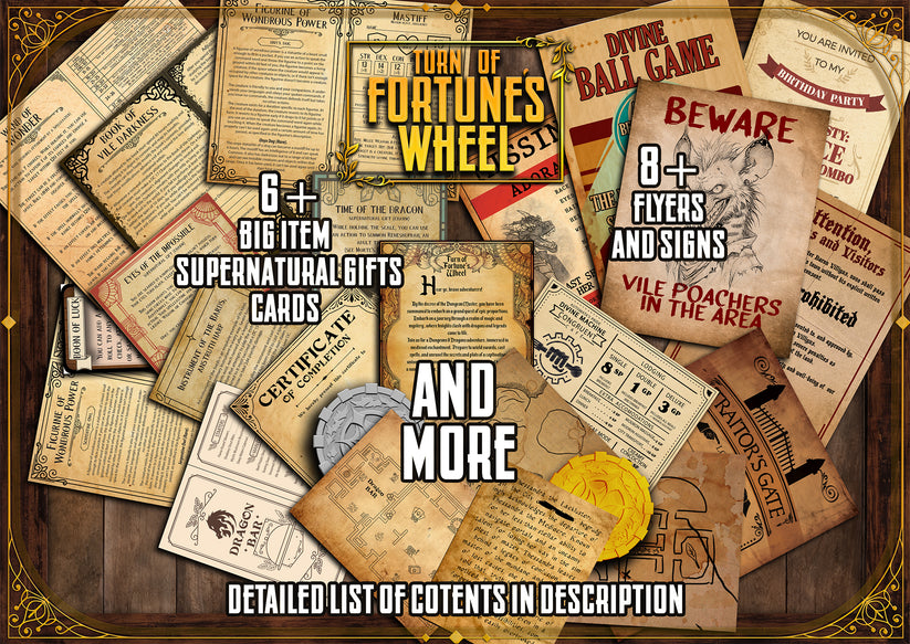 Turn of Fortune's Wheel D&D Handouts Bundle - Campaign Assets - DnD ...