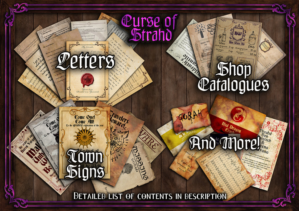 Curse of Strahd 140 + D&D Handouts and Assets Bundle - DnD - Dungeons ...