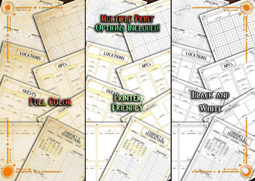 DnD Player Trackers – RPG Printables
