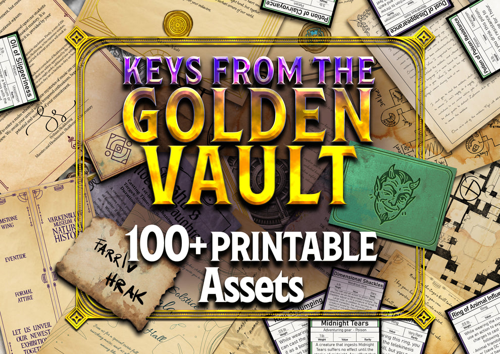 Keys from the Golden Vault 100+ DnD Handouts Bundle - Campaign Assets ...
