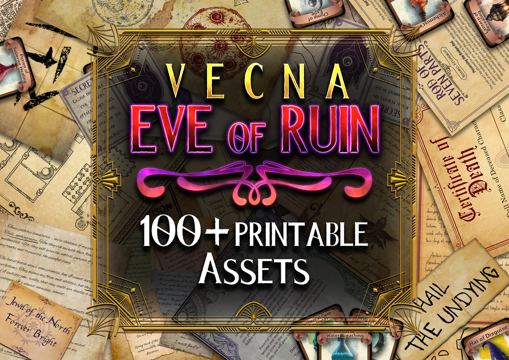 Vecna Eve of Ruin 100+ D&D Handouts and Assets Bundle - DnD - Dungeons ...