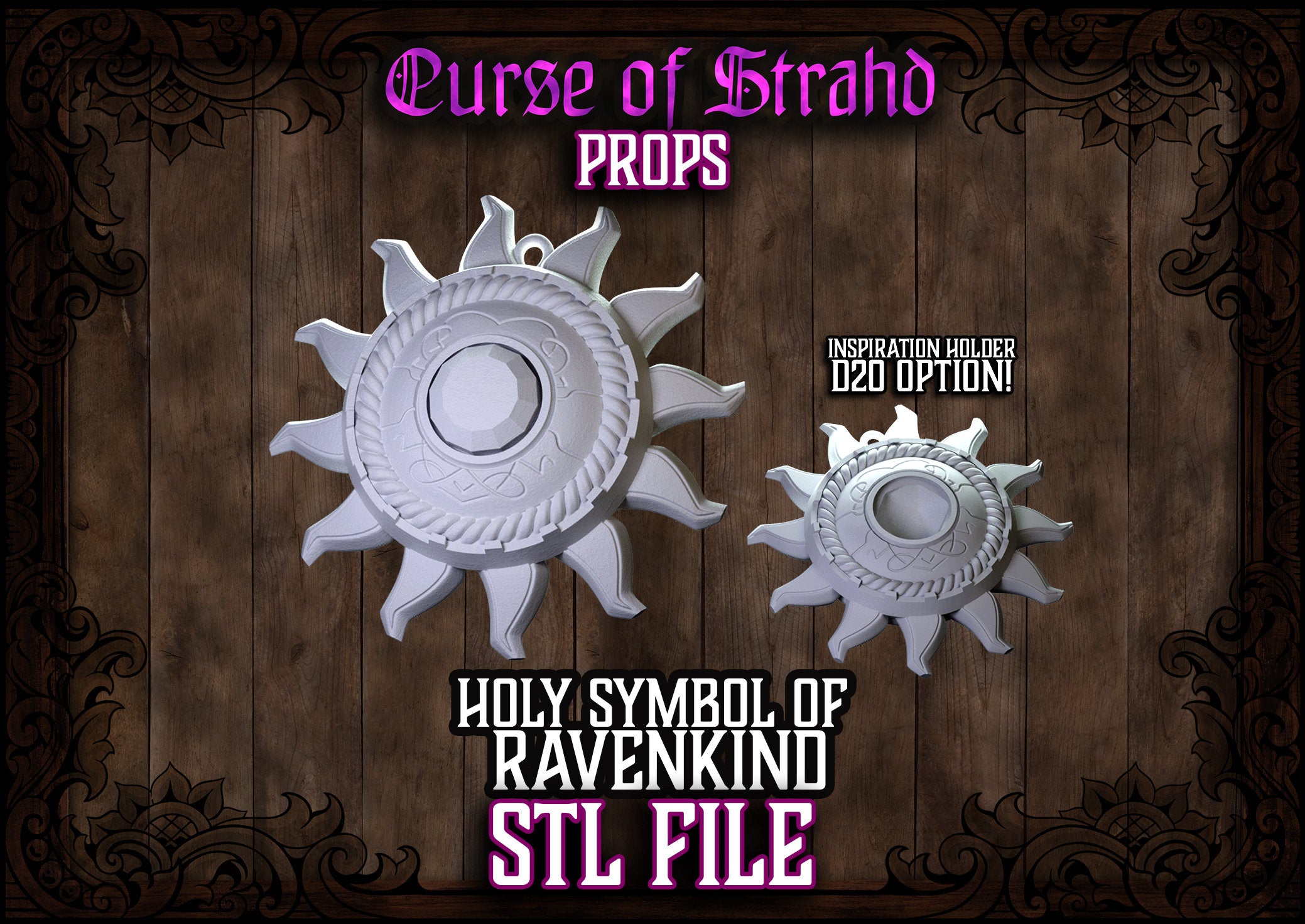 z Curse of Strahd 3D Printable Prop Holy Symbol of Ravenkind - STL FIL ...