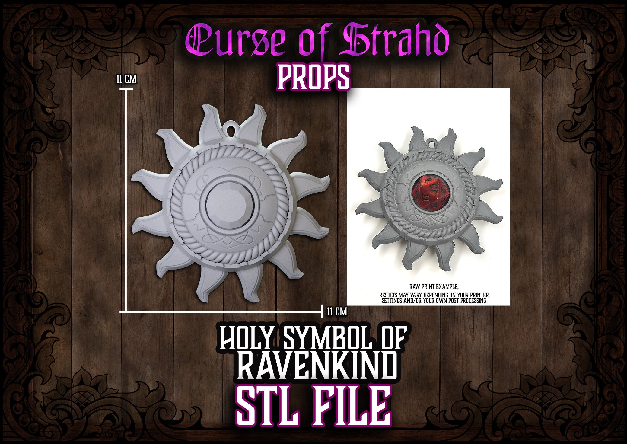 z Curse of Strahd 3D Printable Prop Holy Symbol of Ravenkind - STL FIL ...