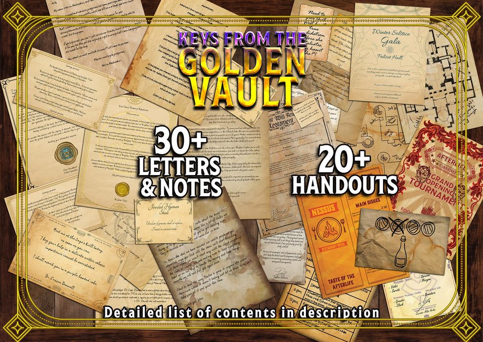 Keys from the Golden Vault 100+ DnD Handouts Bundle - Campaign Assets ...
